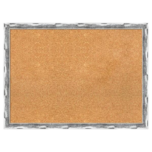 Amanti Art Scratched Wave Chrome Natural Corkboard 30 in. x 22 in ...