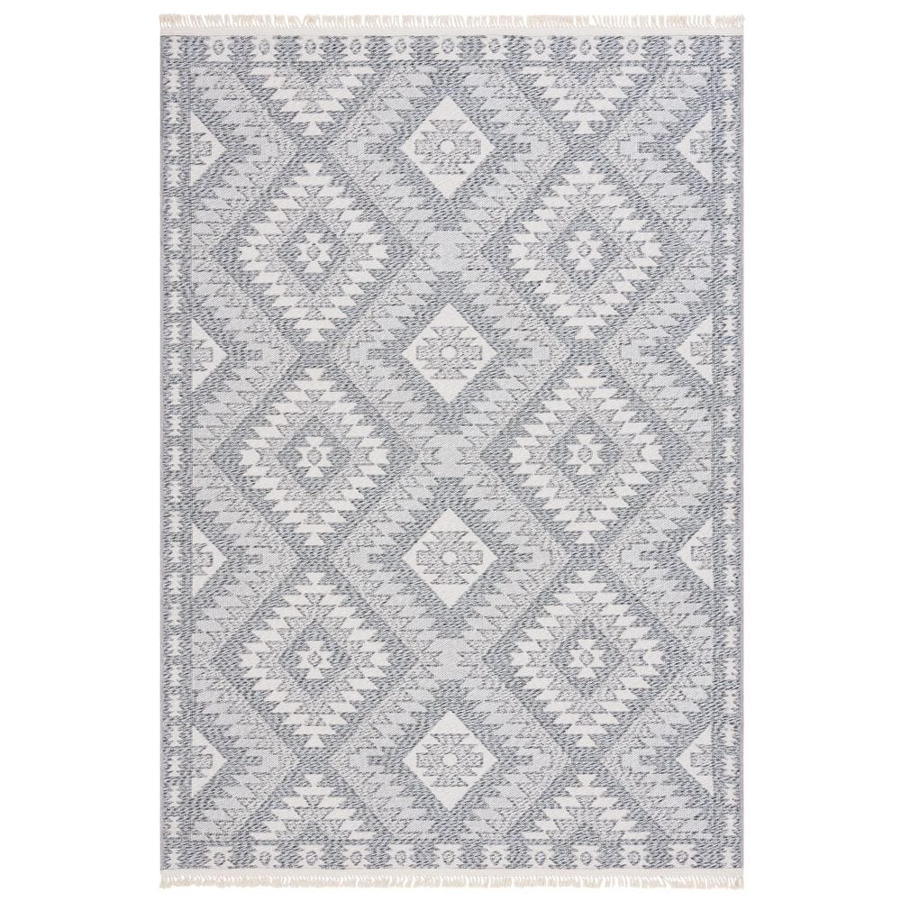 SAFAVIEH Prairie Gray/Ivory 8 ft. x 10 ft. Aztec Diamonds Area Rug ...