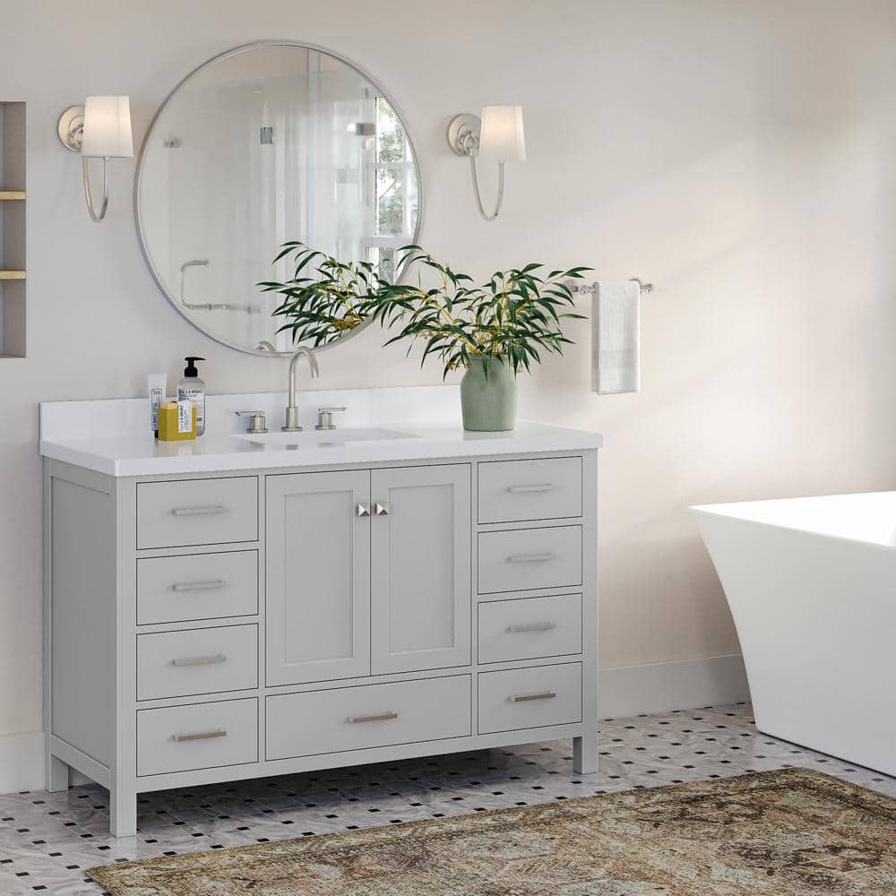 Reviews for ARIEL Cambridge 55 in. W x 22 in. D x 36 in. H Bath Vanity ...