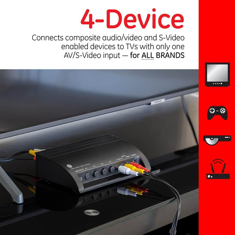 4-Device Audio/Video Switch with RCA or S-Video Nepal | Ubuy