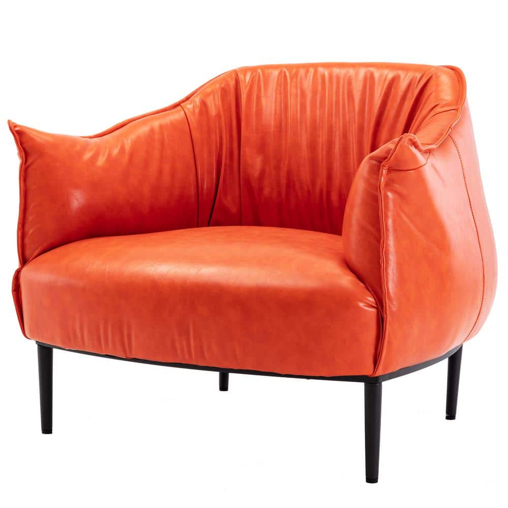 KINWELL Orange Barrel Chair MLA000707-ORANGE - The Home Depot