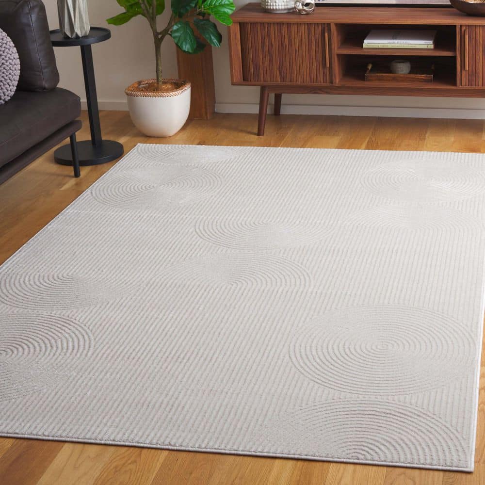 SAFAVIEH Saylor 6 ft. x 6 ft. Ivory Geometric Solid Arches Square Area ...