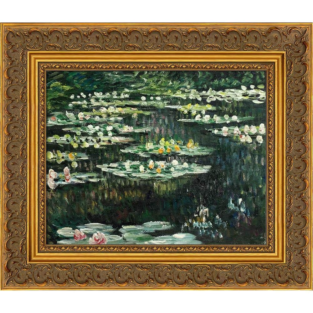 LA PASTICHE Water Lilies II with Baroque Antique Gold Frame by Claude Monet Framed Art Print ...