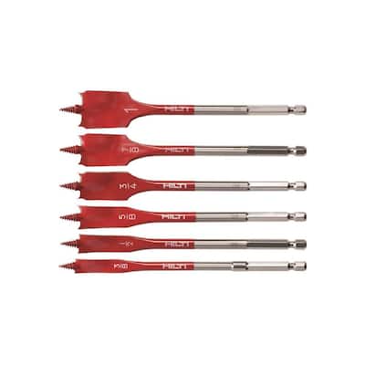 Hilti 3/4 in. x 6 in. High Speed Wood Spade Bits (3-Piece)-2025589 ...
