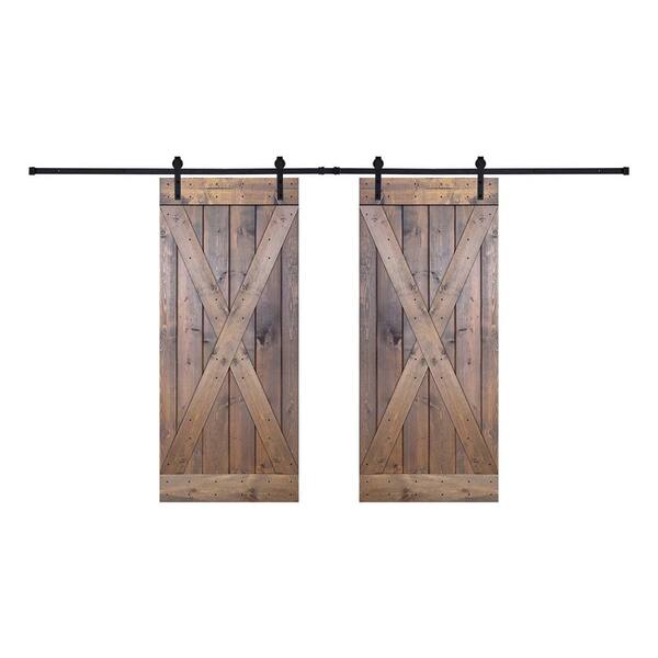 Akicon D2X Series 84 in. x 84 in. 12-Panel Briar Smoke Painted Wood ...