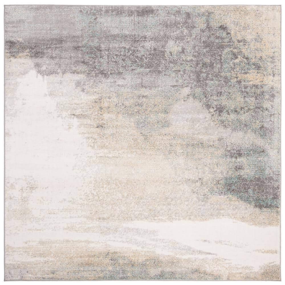 SAFAVIEH Jasper Gray/Gold 5 ft. x 5 ft. Square Abstract Gradient Area ...