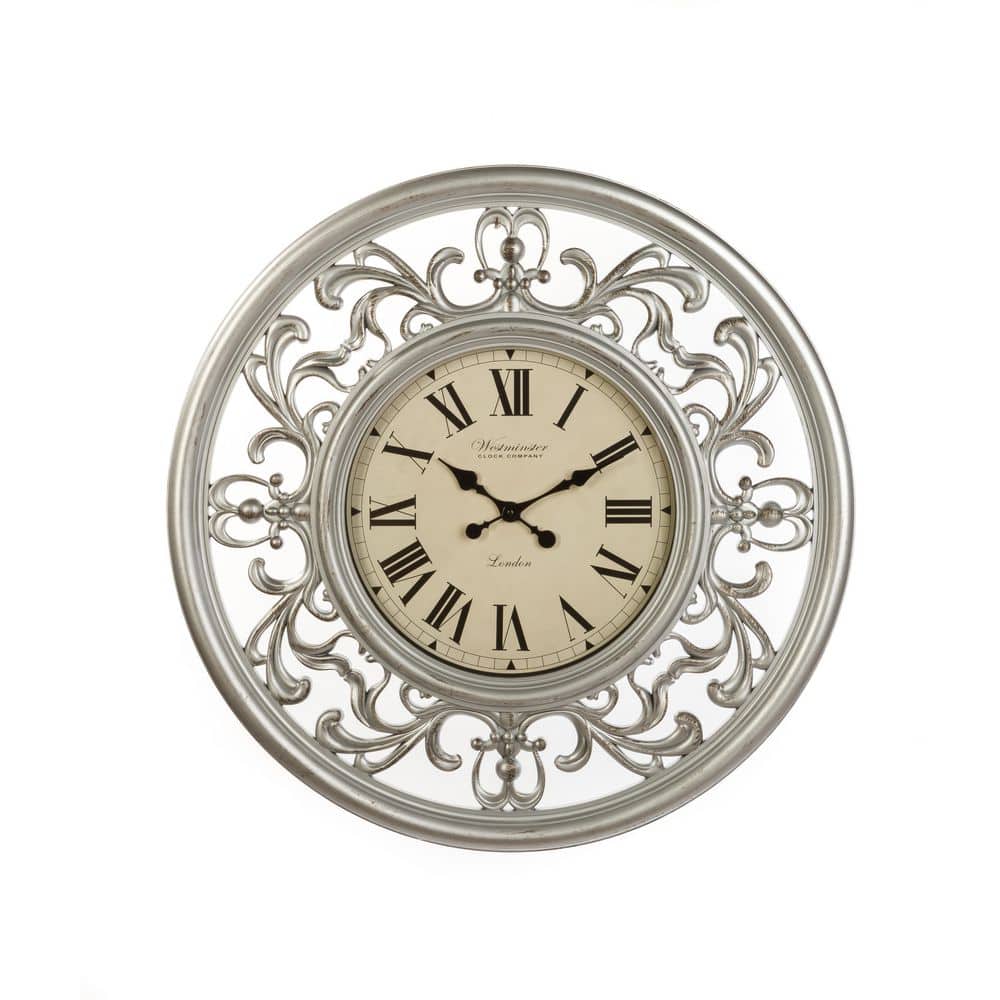 Oversized Waltham Classic 30 in. Wall Clock Platinum Finish BA6003P ...