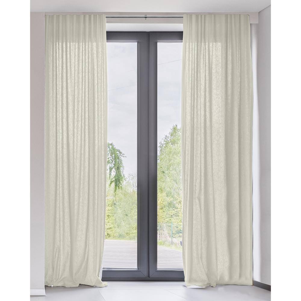Chicology Adorn Cream Solid Rod Pocket Sheer Curtain - 52 in. W x 84 in ...