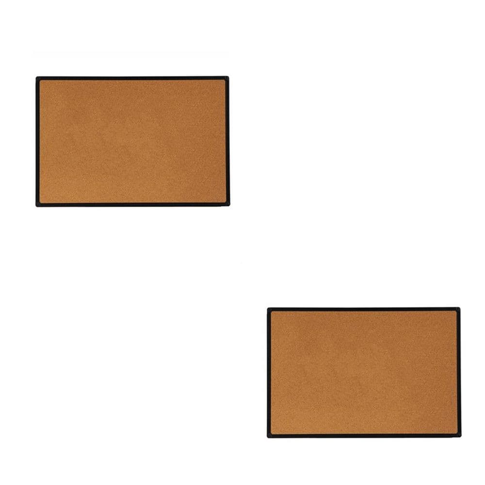 2 Pack 24 in. x 36 in. Black Wood Framed Memo Board HD8LQ4KGJK - The ...