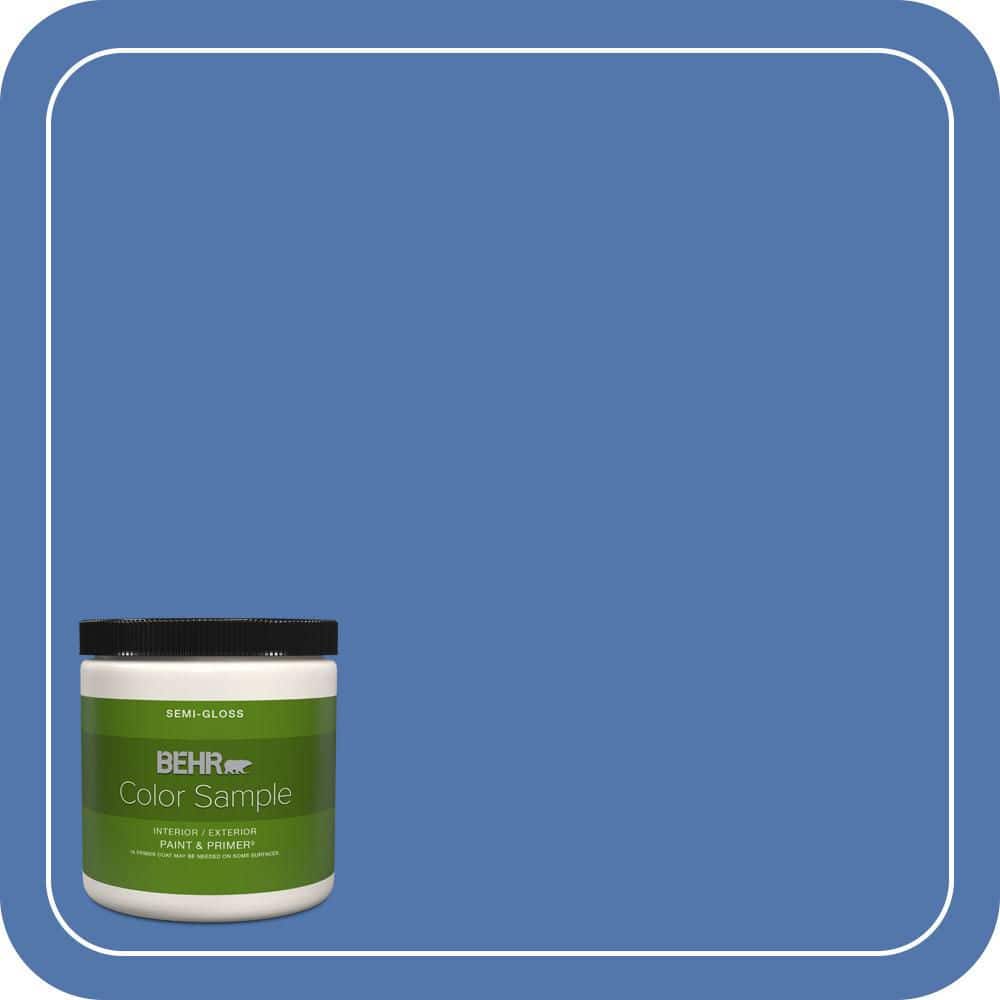 BEHR PREMIUM PLUS 8 oz. #590B-6 Flying Fish Semi-Gloss Interior ...