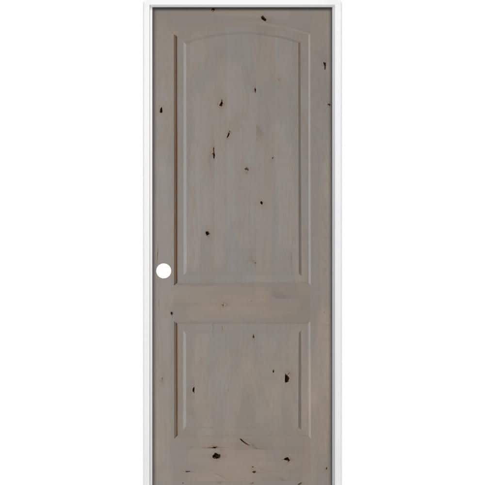 Krosswood Doors 36 in. x 96 in. Rustic 2-Panel Arch Top Right-Hand ...