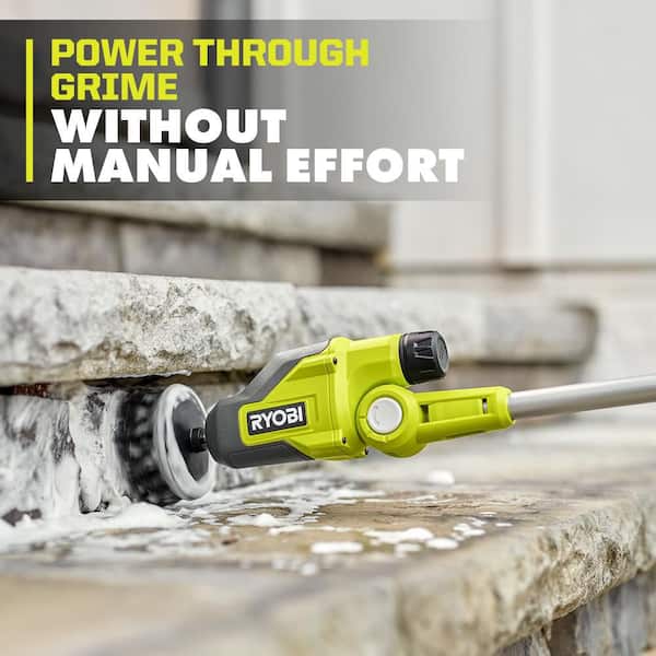 RYOBI USB Lithium Telescoping Power Scrubber Kit with 2Ah Battery ...