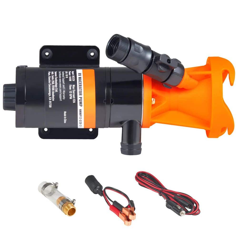 SKYSHALO RV Portable Macerator Pump, 12V 12GMP Quick Release RV Waste ...