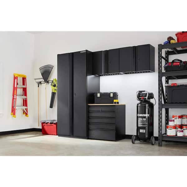 Husky 4-Piece Heavy Duty Welded Steel Garage Storage System in Black ...