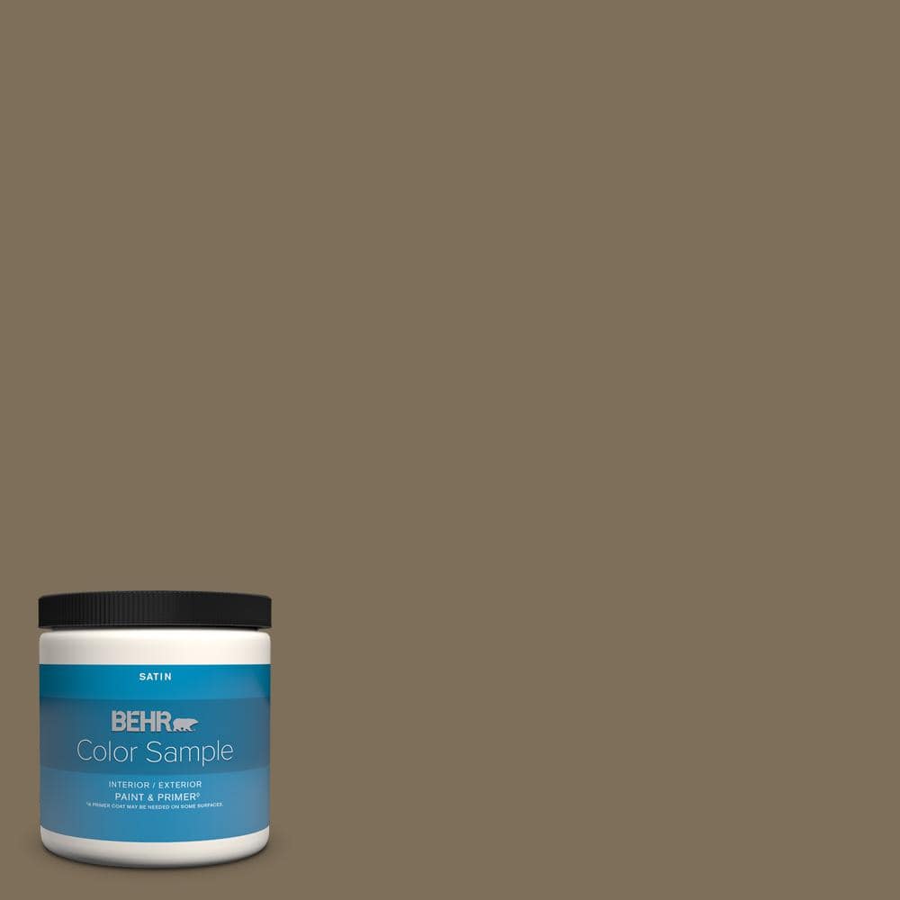 BEHR PREMIUM PLUS 8 oz. #710D-6 Butternut Wood Satin Enamel Interior ...