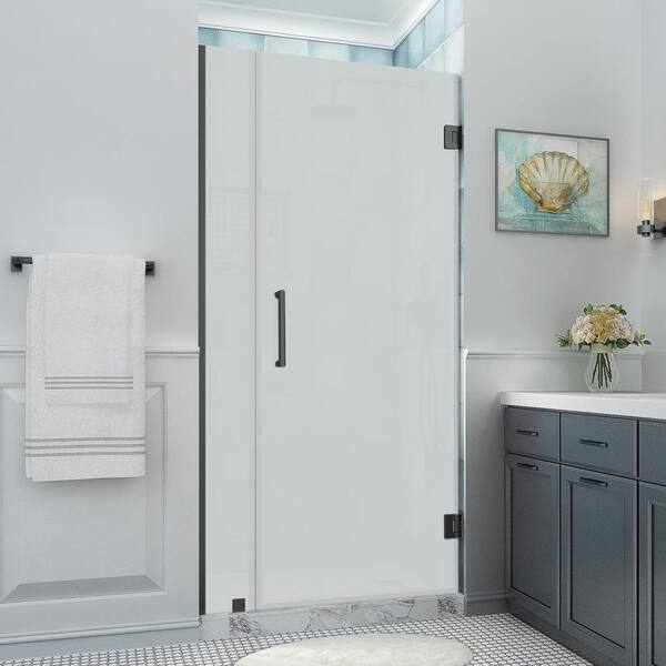 Aston Belmore XL 42.25 - 43.25 in. x 80 in. Frameless Hinged Shower ...