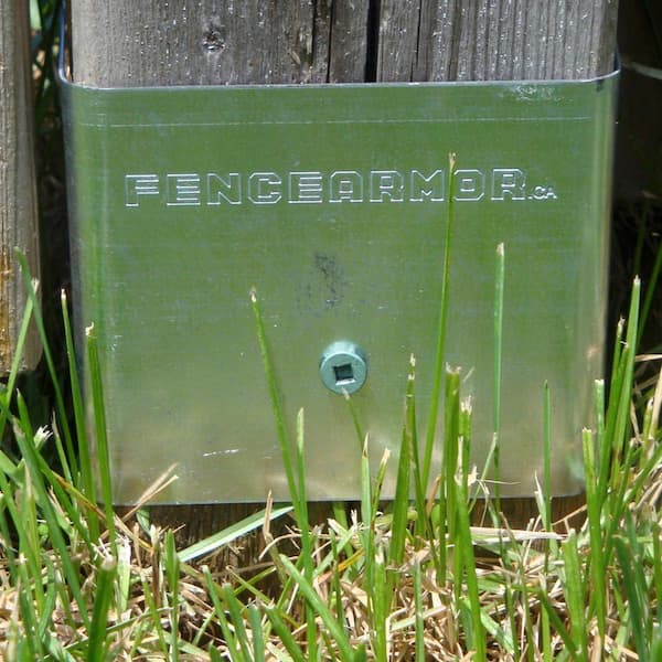 Fence Armor Galvanized Steel Fence Post Guard 3.5 in. L x 3.5 in. W x 3 ...