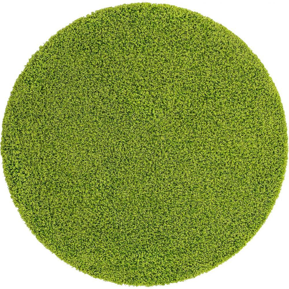 Unique Loom Solid Shag Grass Green 8' 0 x 8' 0 Area Rug 3128127 - The ...