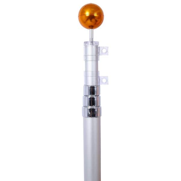 Flynama 16 ft. Telescopic Flag Pole Kit Extra Thick HD Aluminum, In ...
