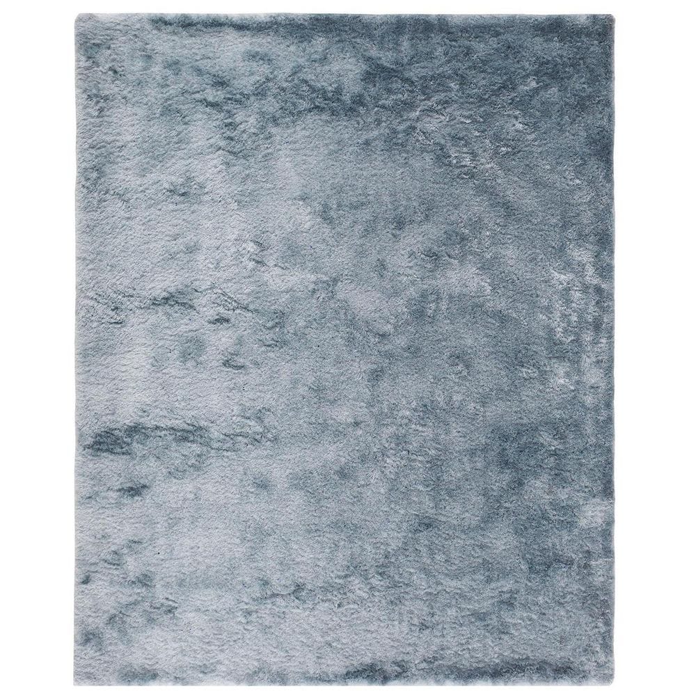 HomeRoots 4 ft. x 6 ft. Blue and Silver Solid Color Area Rug 2000510983 ...