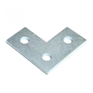 NEWHOUSE ELECTRIC 3-Hole Bracket Corner Electro-Galvanized Steel Strut Channel Bracket, Silver ...
