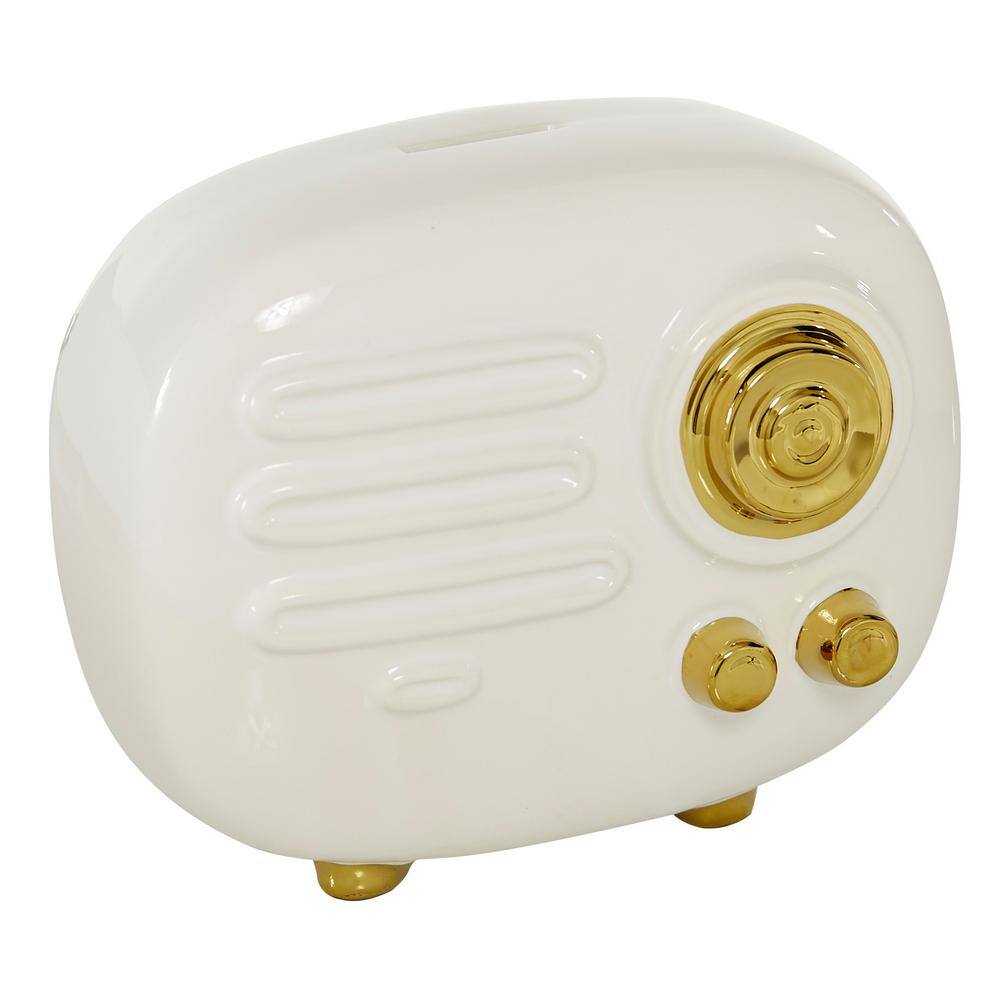CosmoLiving by Cosmopolitan Gold Ceramic Radio Sculpture with Gold ...