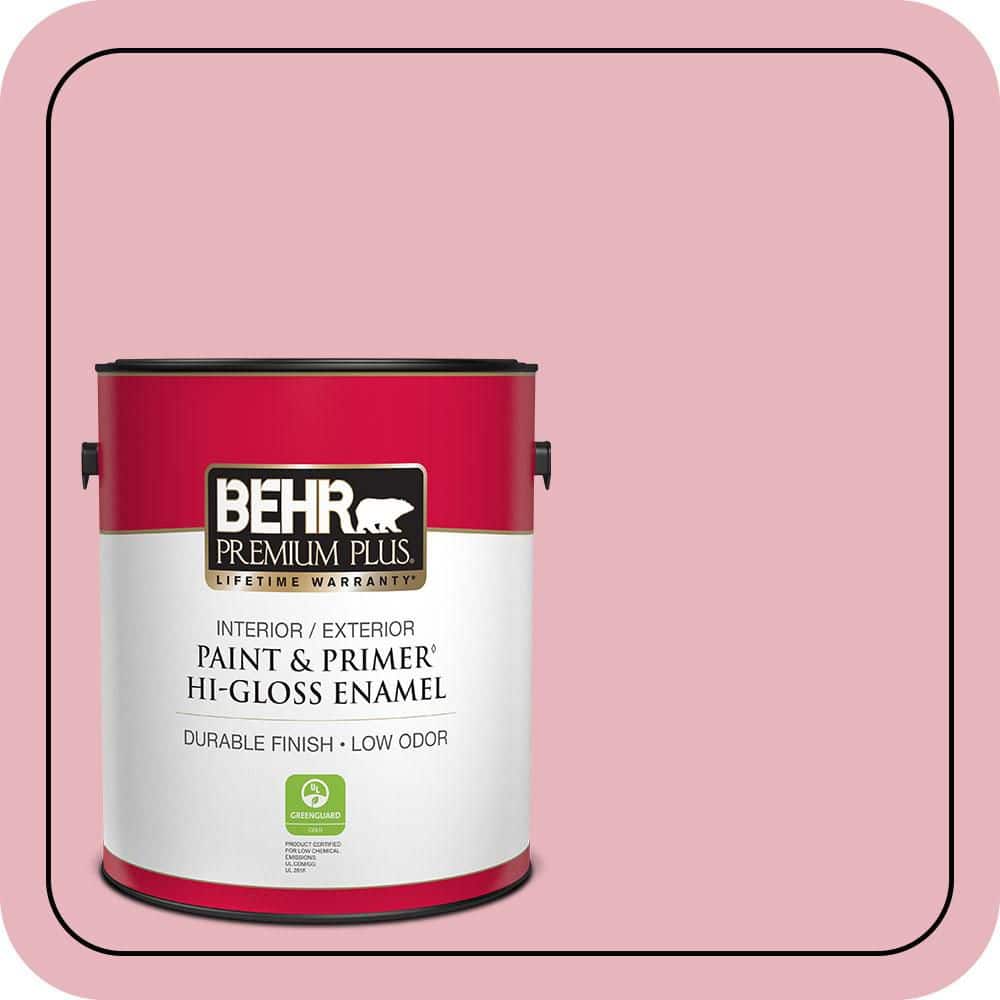 BEHR PREMIUM PLUS 1 gal. #110C-2 Colonial Rose Hi-Gloss Enamel Interior ...