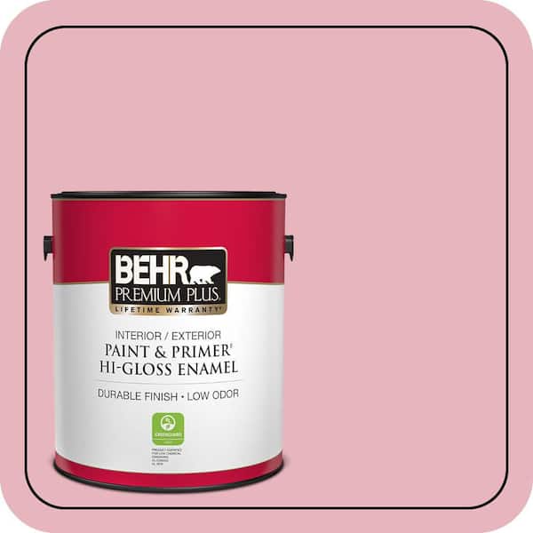 BEHR PREMIUM PLUS 1 gal. #110C-2 Colonial Rose Hi-Gloss Enamel Interior ...