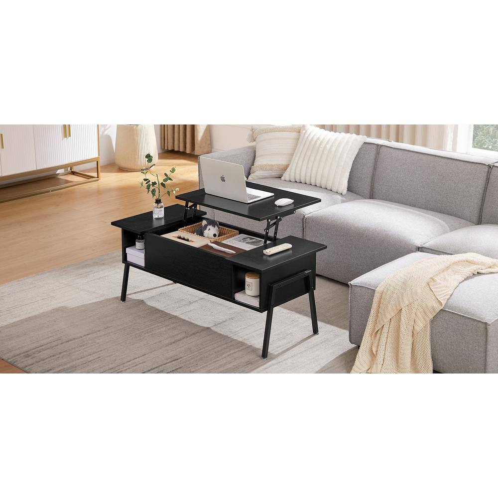 VECELO Lift Top Coffee Table with Storage- Wood Living Room Tables with ...