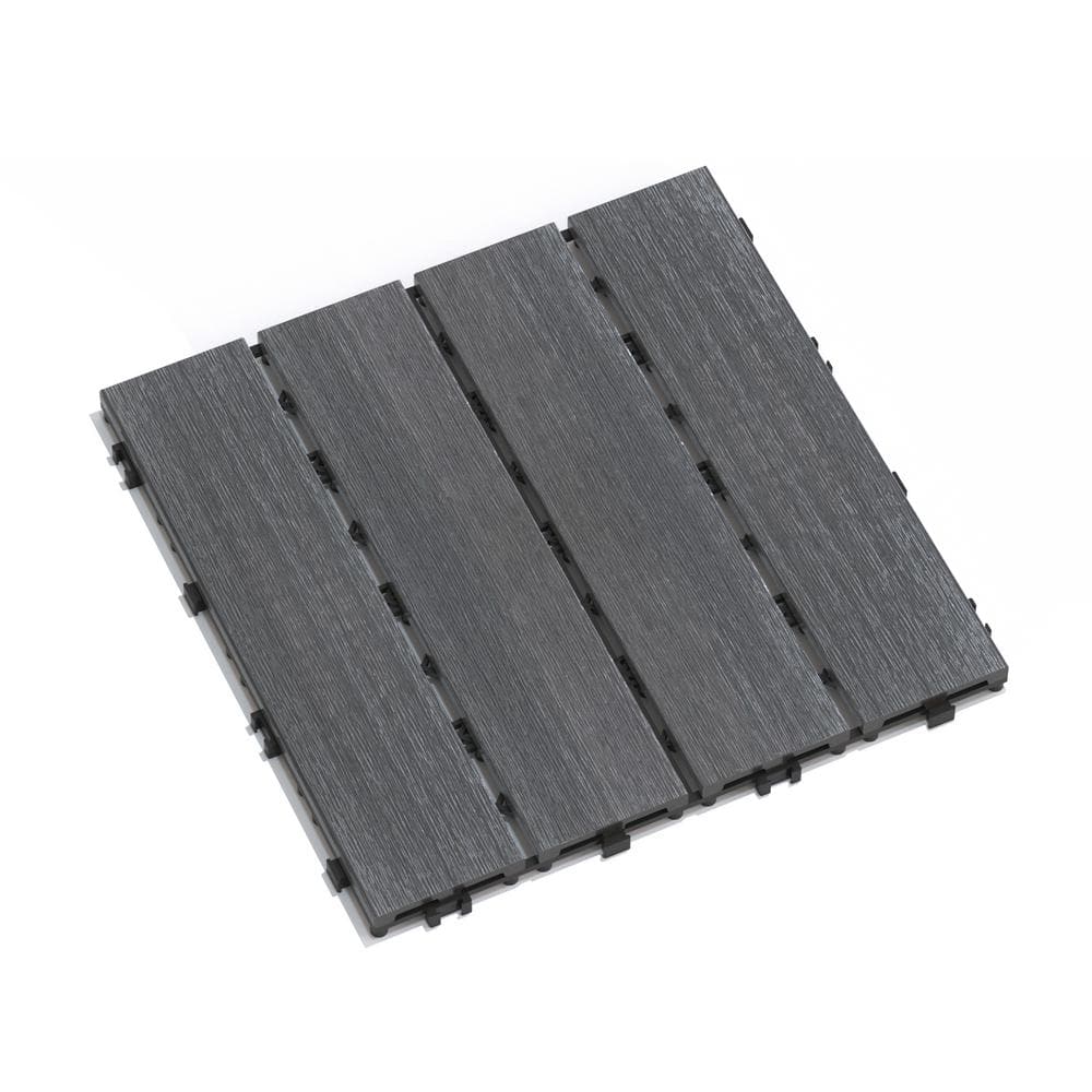 WRIGHTMASTER 1 ft. x 1 ft. Quick Deck Plastic Composite Interlocking ...