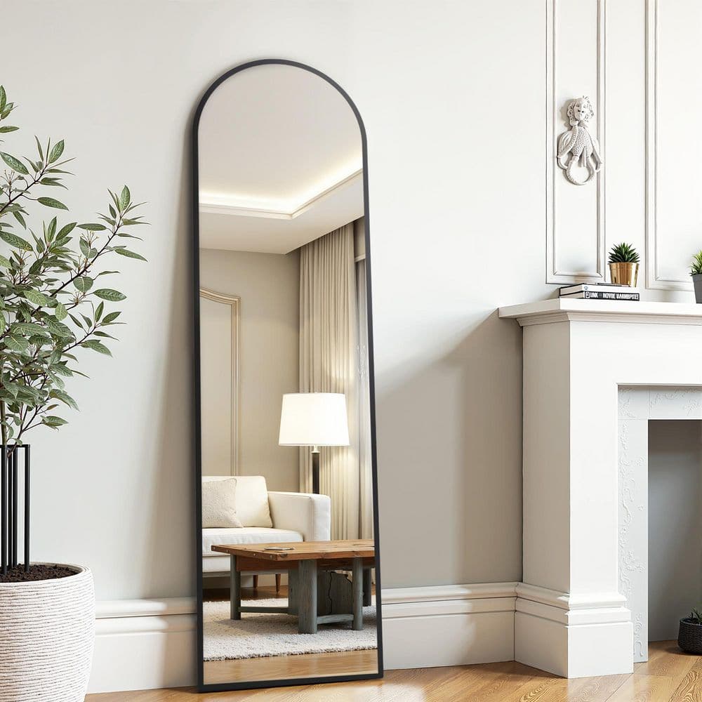 Lumioca Black 16 in. W x 59 in. H Arch Aluminum Alloy Thin Frame Full ...