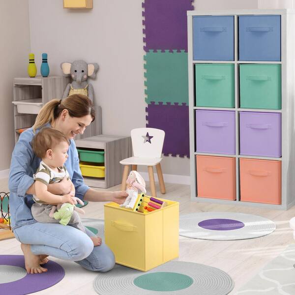 Sorbus Foldable Storage and Organizer Bins with Handles, Multicolored ...
