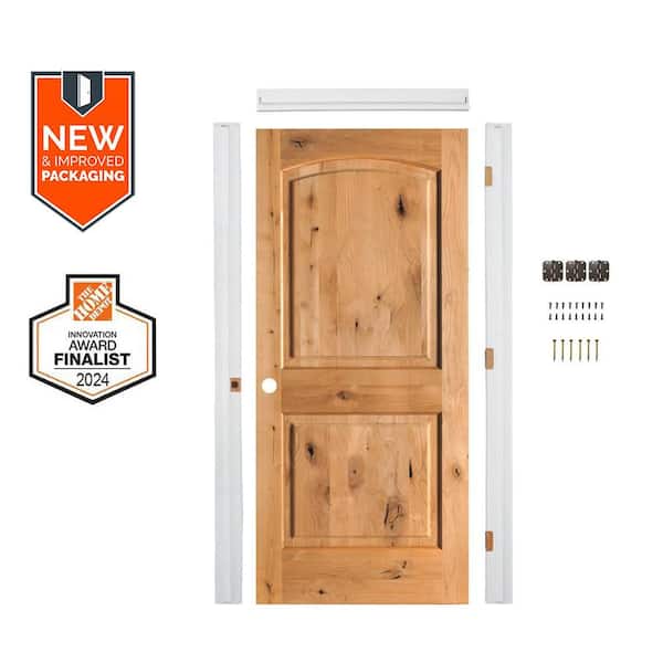 Krosswood Doors 28in.x80in. Knotty Alder Right-Hand Top Arch Clear ...