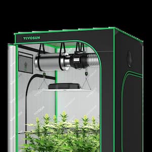 VIVOSUN 4 ft. x 2 ft. Mylar Hydroponic Grow Tent Complete System with ...