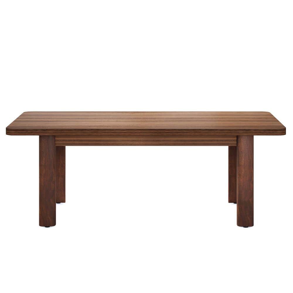 BYBLIGHT Capen 63 in. Rectangle Brown Solid Wood 4 Legs Home Office ...