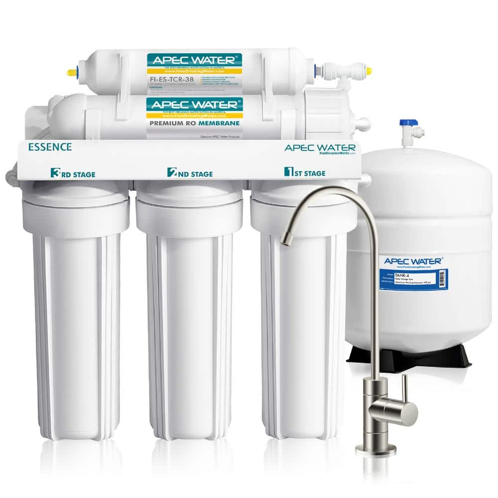 APEC Water Systems Essence ROES-100 5-Stage Reverse Osmosis Water Filtration System, 100 GPD, 1: ...
