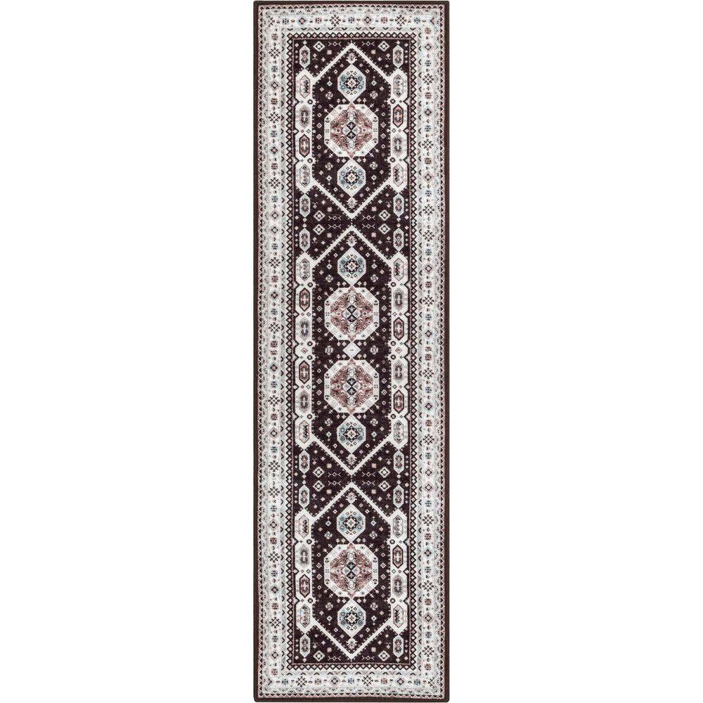 Well Woven Kings Court Kama Tribal Medallion Washable, Black 2 ft. x 7 ...