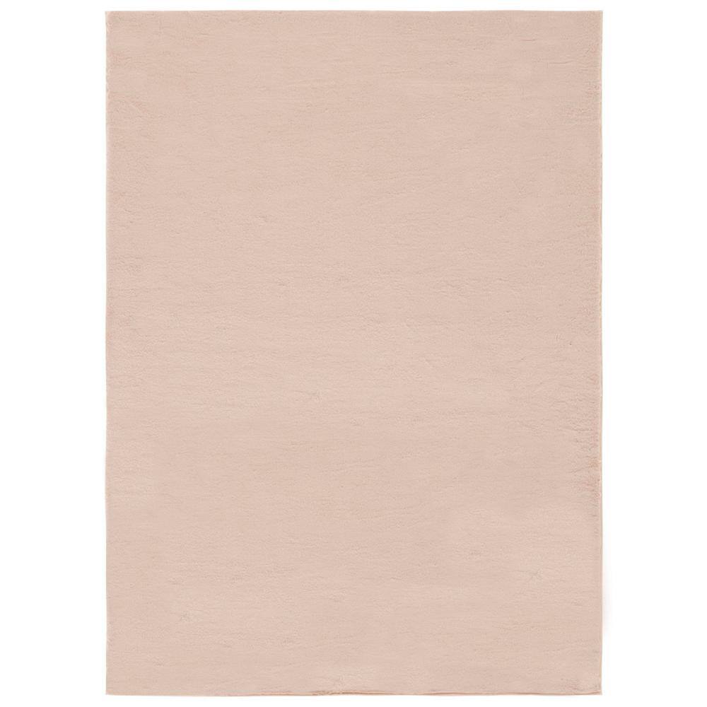 SAFAVIEH Faux Rabbit Fur Tan 8 ft. x 10 ft. Solid Flokati Area Rug ...