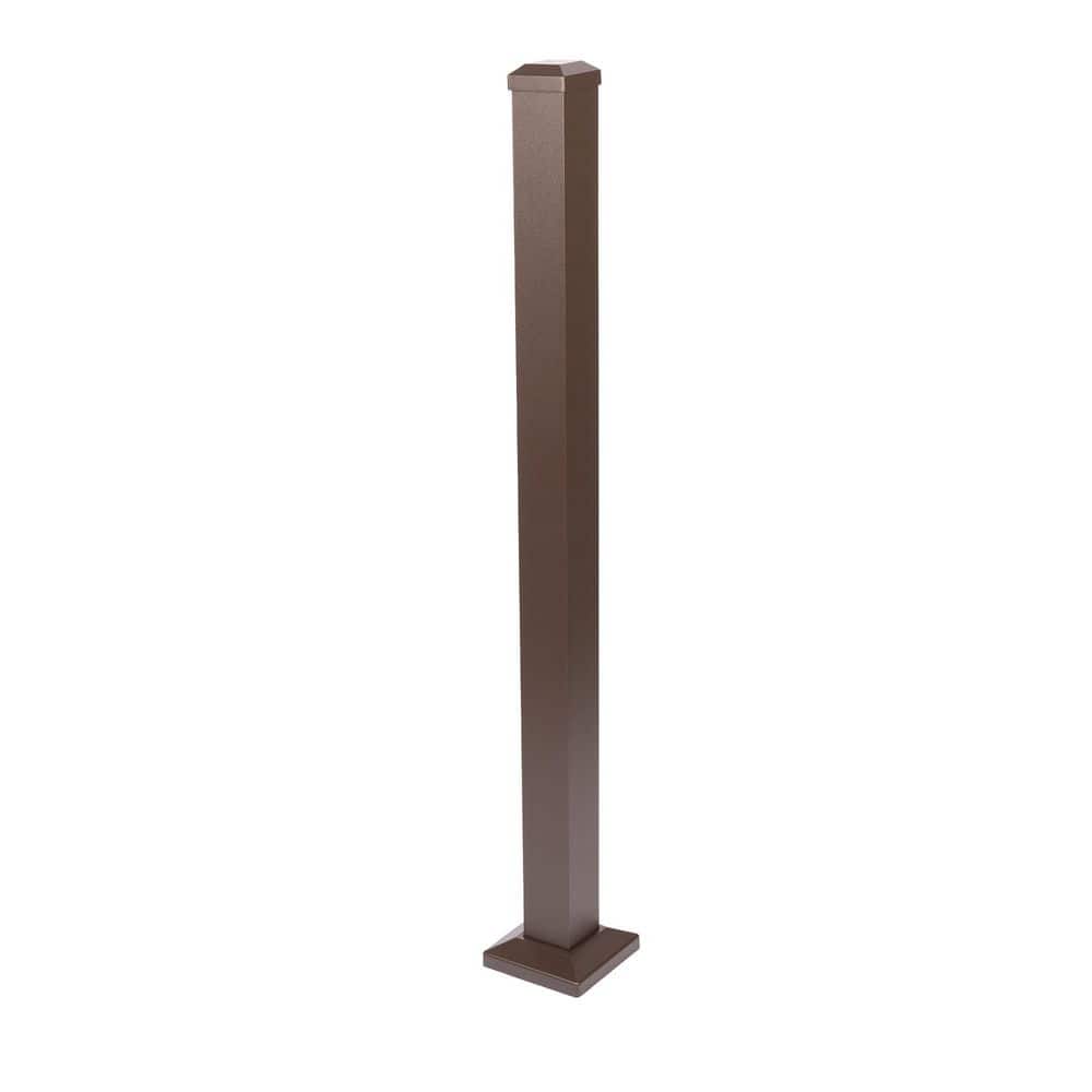 Deckorators 2-1/2 in. x 2-1/2 in. x 39 in. Weathered Brown Aluminum ...