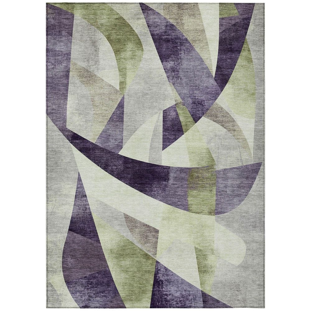 Addison Rugs Chantille Machine Washable Indoor/Outdoor Abstract ACN1836 Purple 9 ft. x 12 ft ...