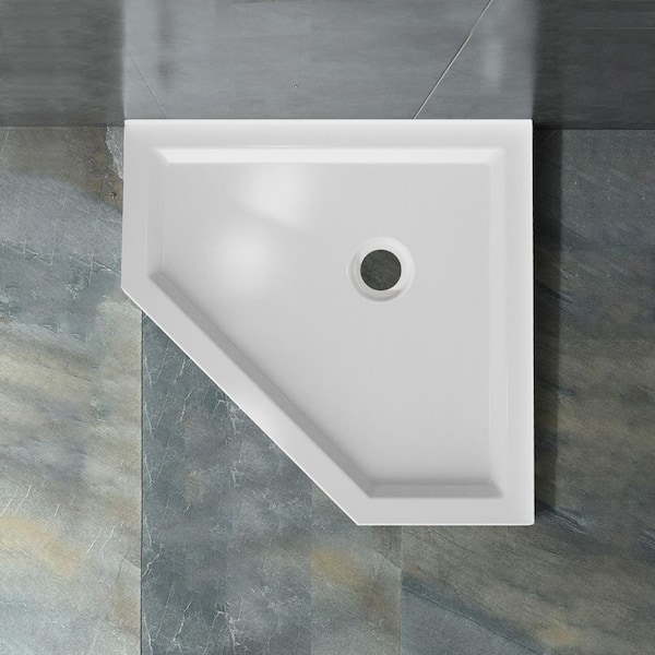 Maincraft 36 in. L x 36 in. W Corner Neo-Angle Shower Pan Base with ...