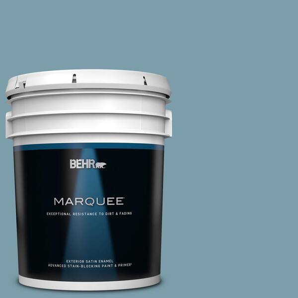 BEHR MARQUEE 5 gal. #S470-4 Dolphin Blue Satin Enamel Exterior Paint ...