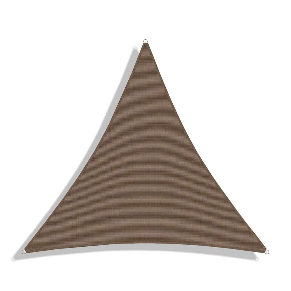 ECOOPTS 16 ft. x 16 ft. x 16 ft. HDPE Sun Shade Sail Triangle Canopy ...