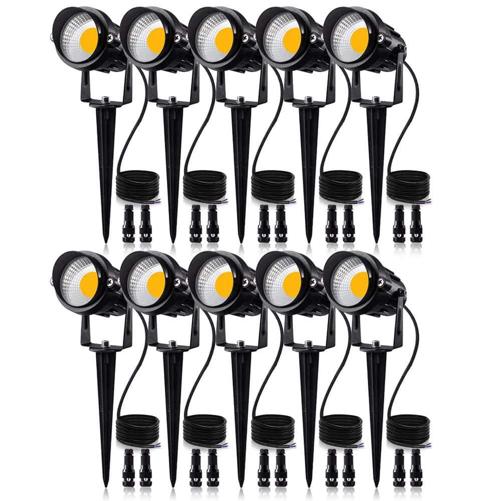 110V Black Hardwired Outdoor IP65 Spotlight with Super Warm White LED ...