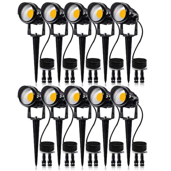 110V Black Hardwired Outdoor IP65 Spotlight with Super Warm White LED ...