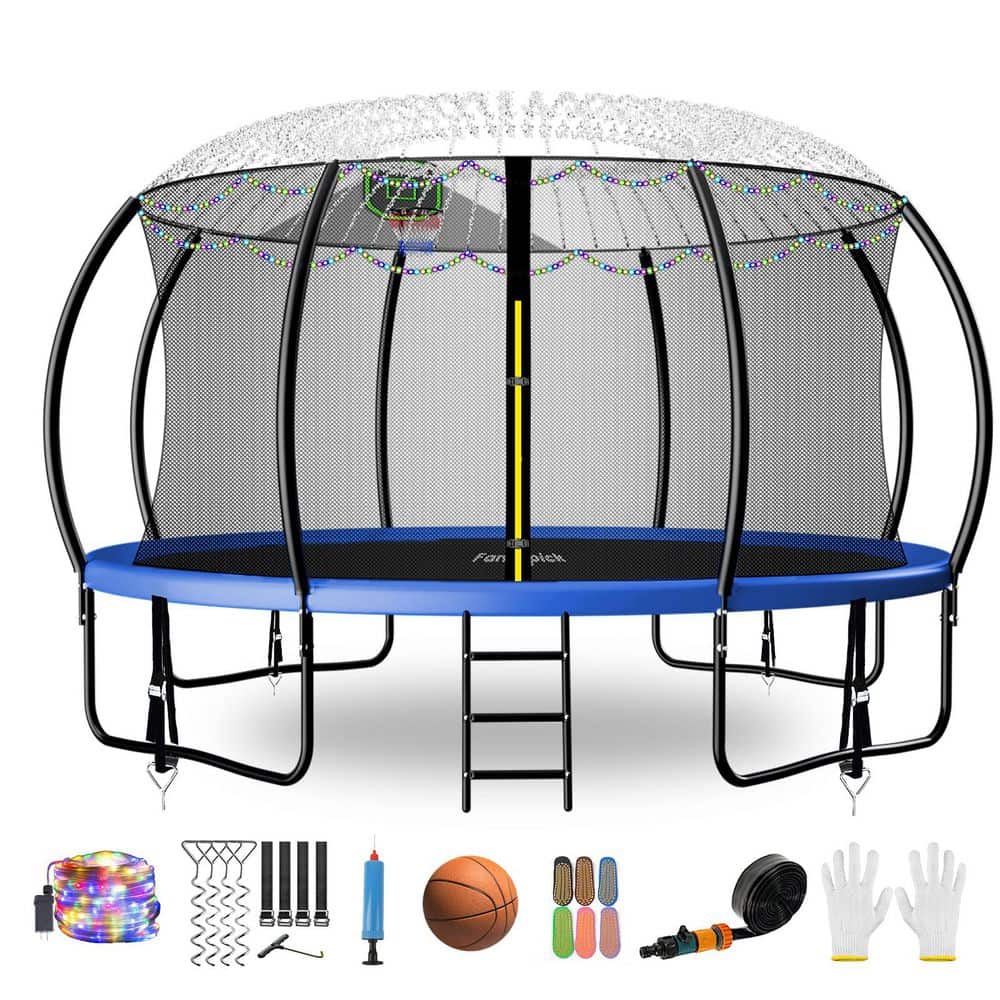 fiziti 10ft. Outdoor Recreational Trampoline With Basketball Hoop ...