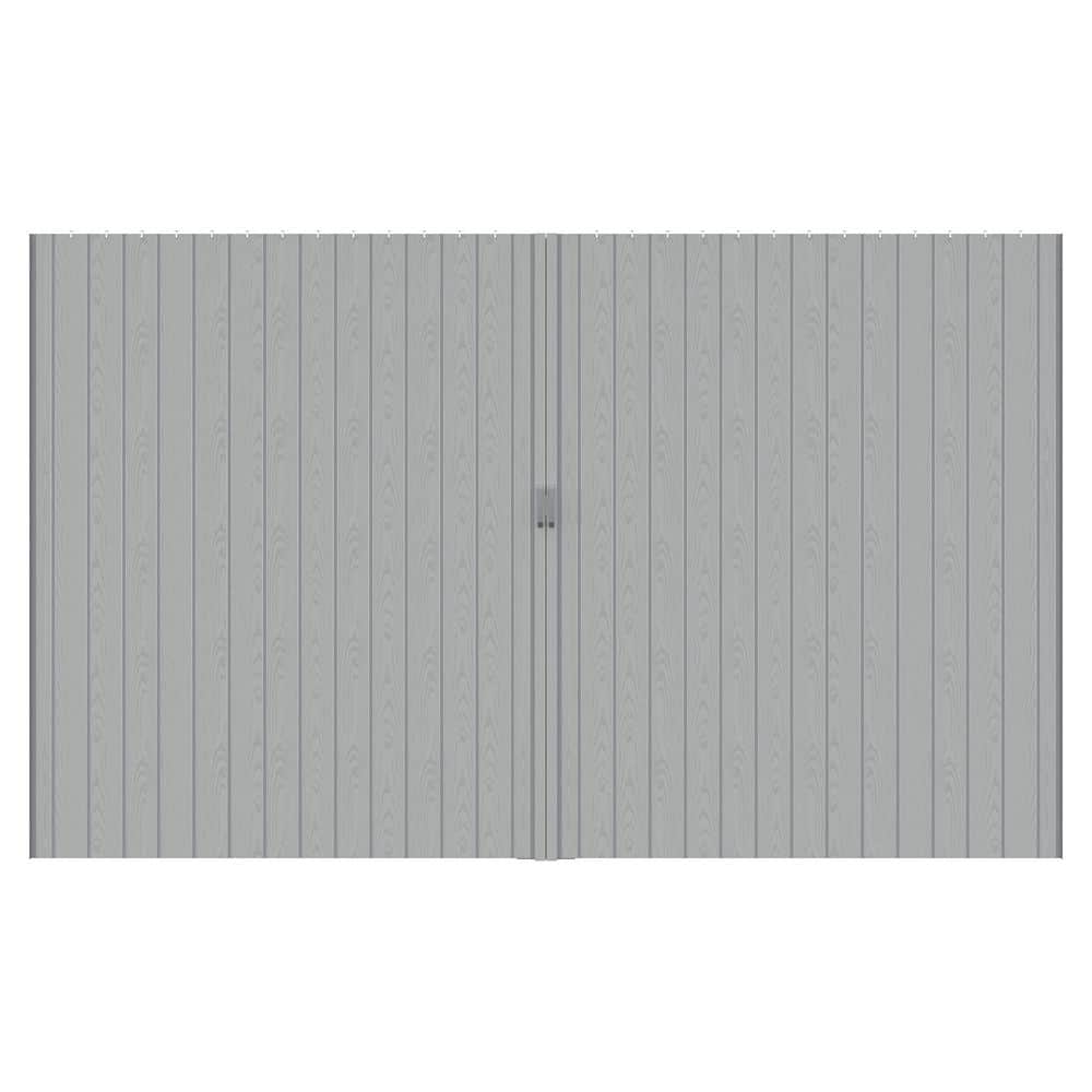 ARK DESIGN 120 in. x 80 in. Grey Woodgrain Single Layer PVC Panel ...
