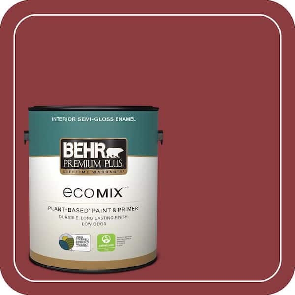 BEHR PREMIUM PLUS 1 gal. #PMD-22 Ripe Currant Semi-Gloss Enamel EcoMix ...