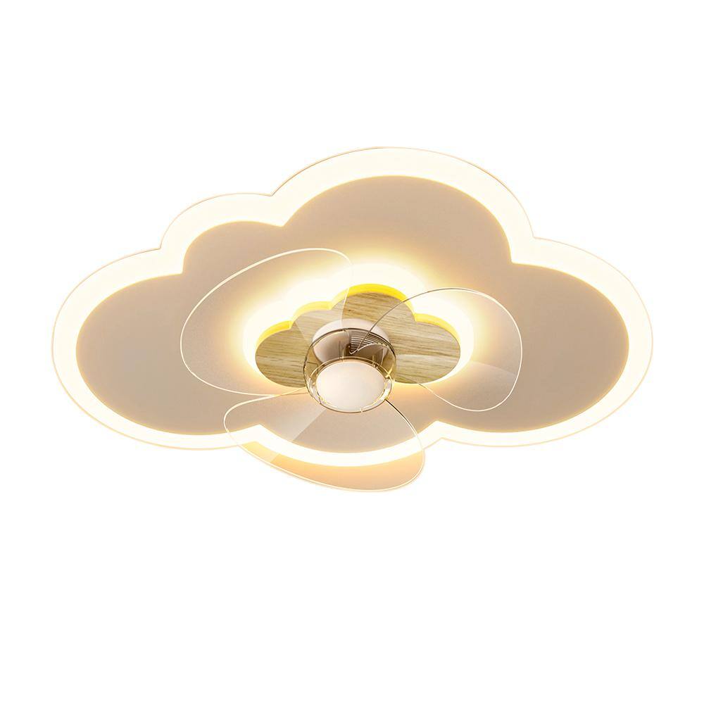 TOZING 19.7 in. Smart LED Indoor Modern Wood Cloud Shape Low Profile ...