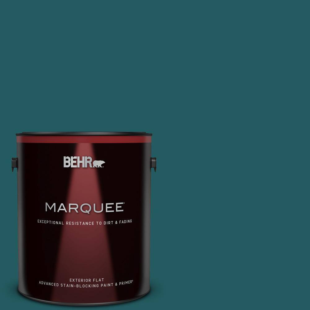 BEHR MARQUEE 1 gal. #S450-7 Tsunami Flat Exterior Paint & Primer 445301 ...